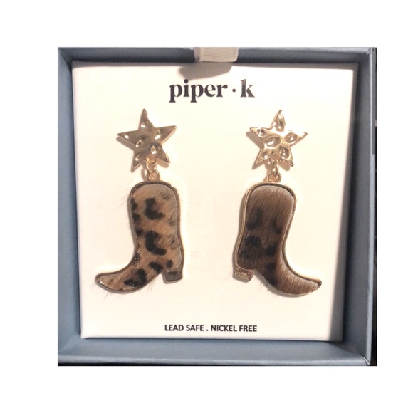 Piper K | Jewelry | Nwt Piper K Cowboy Boot Earrings Faux Suede | Poshmark